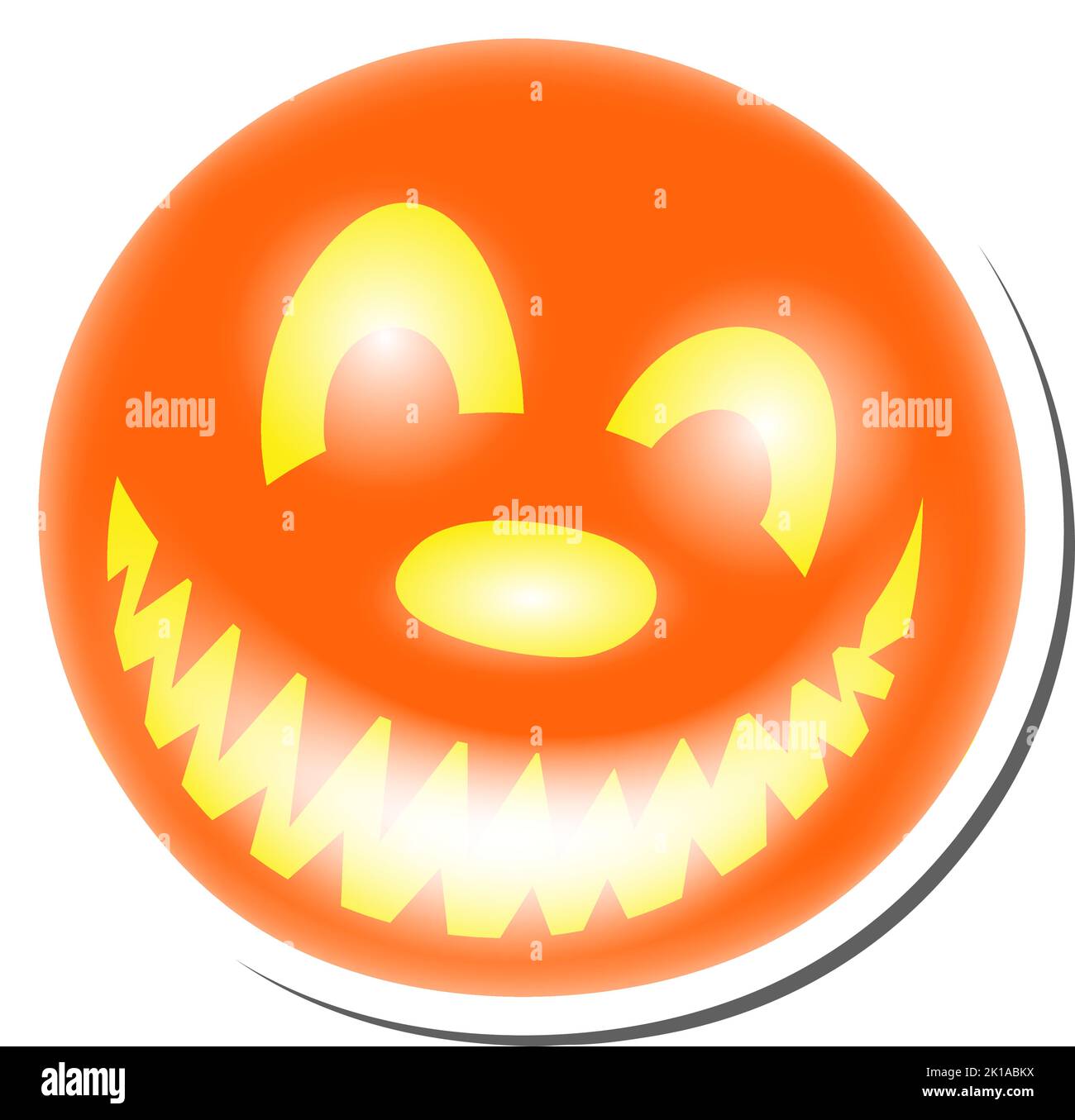 Halloween Holiday Sticker With Shadow Element. Pumpkin Over White ...