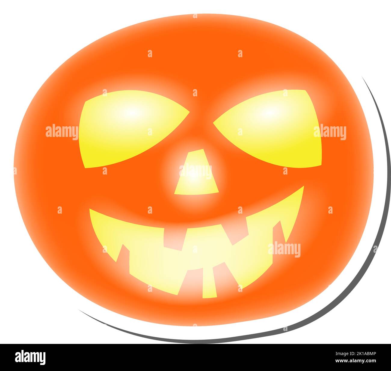 Halloween Holiday Sticker With Shadow Element. Pumpkin Over White ...