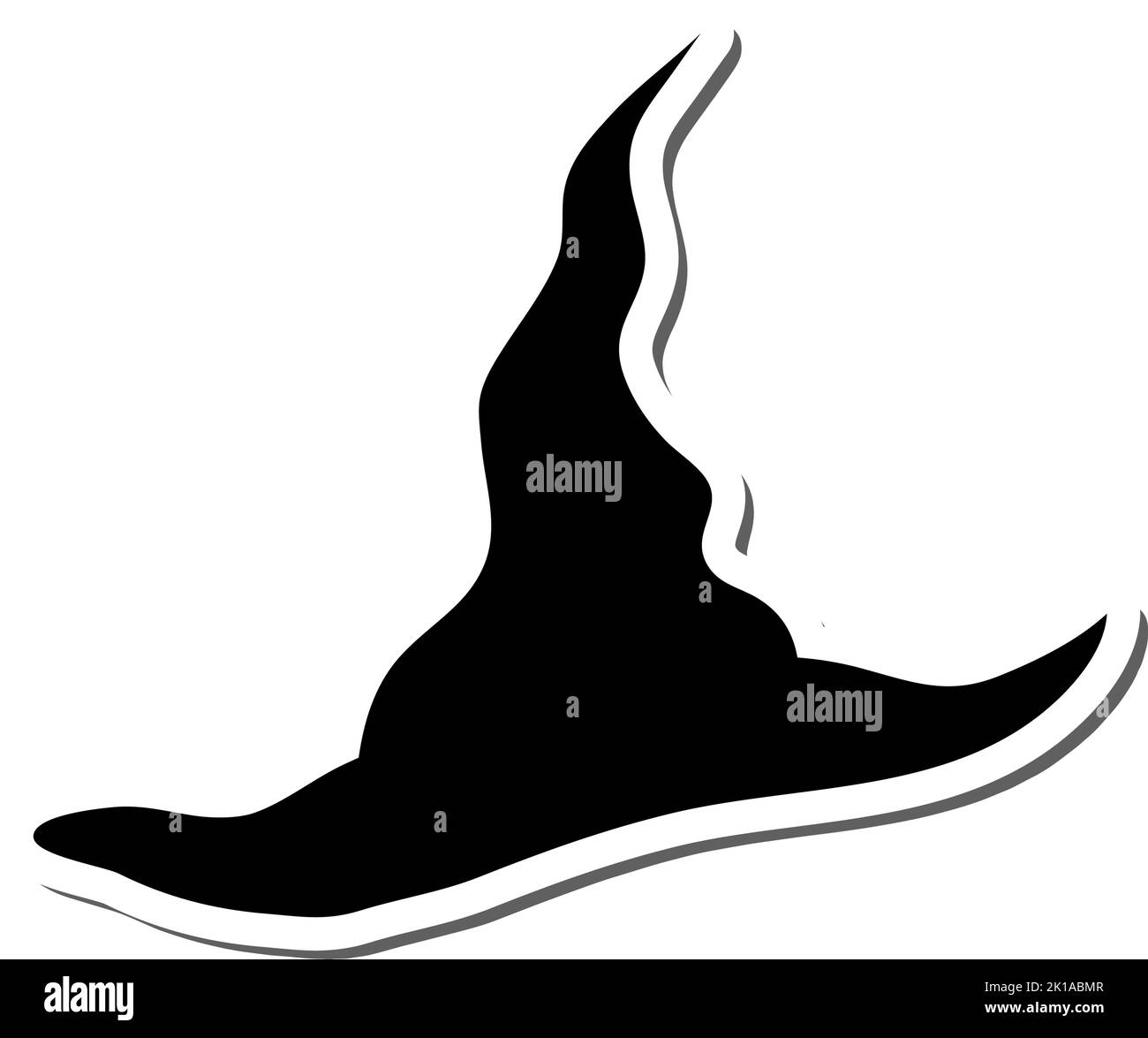 Witch Hat Sticker With Shadow Over White Background for Creating ...