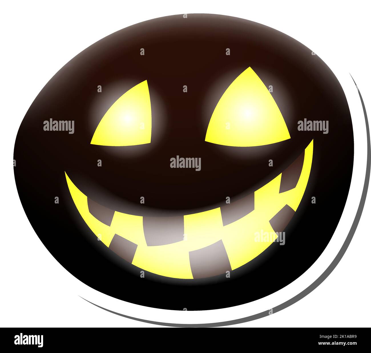 Halloween Holiday Sticker With Shadow Element. Pumpkin Over White ...