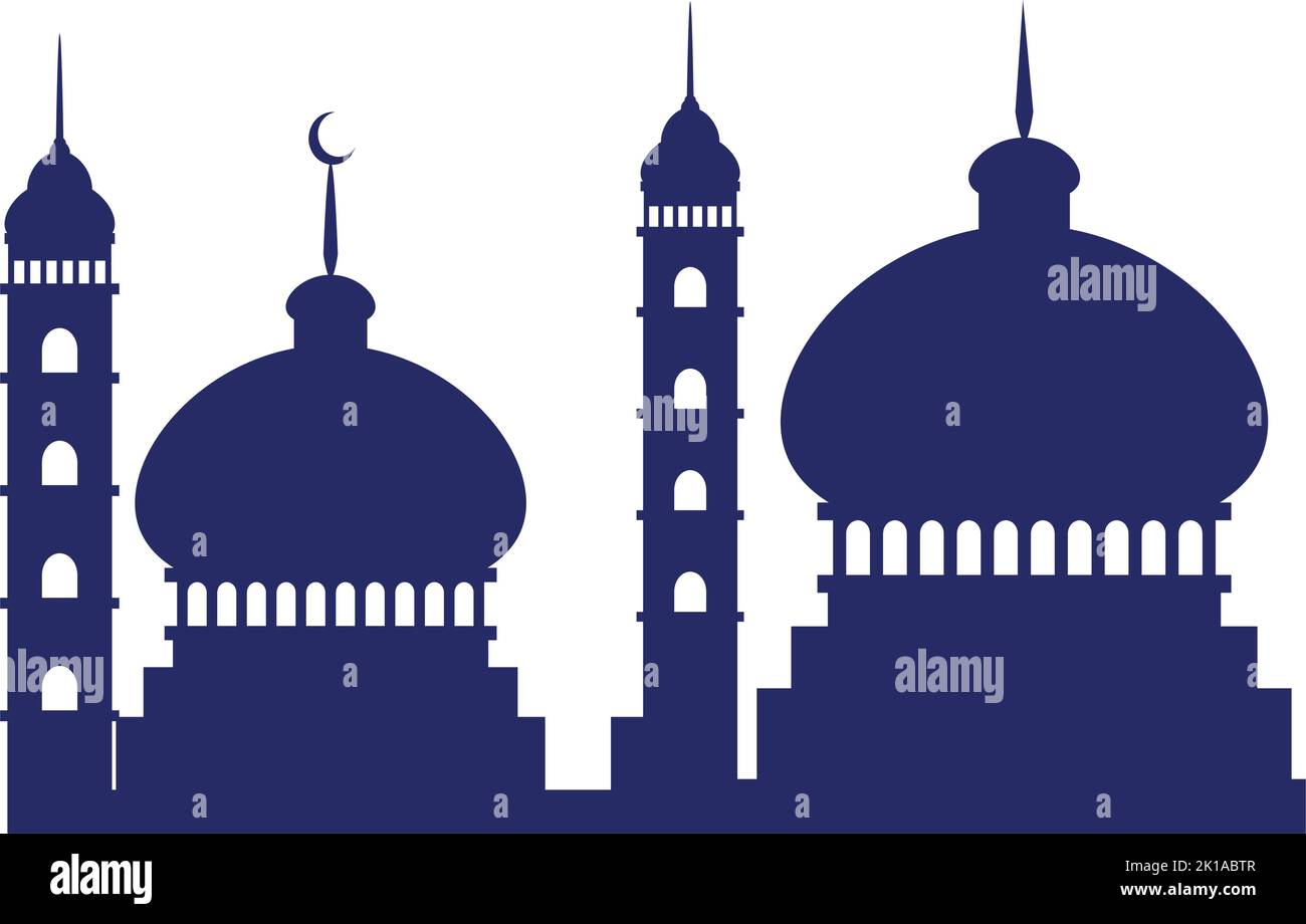 muslim temple blue silhouette icon Stock Vector Image & Art - Alamy