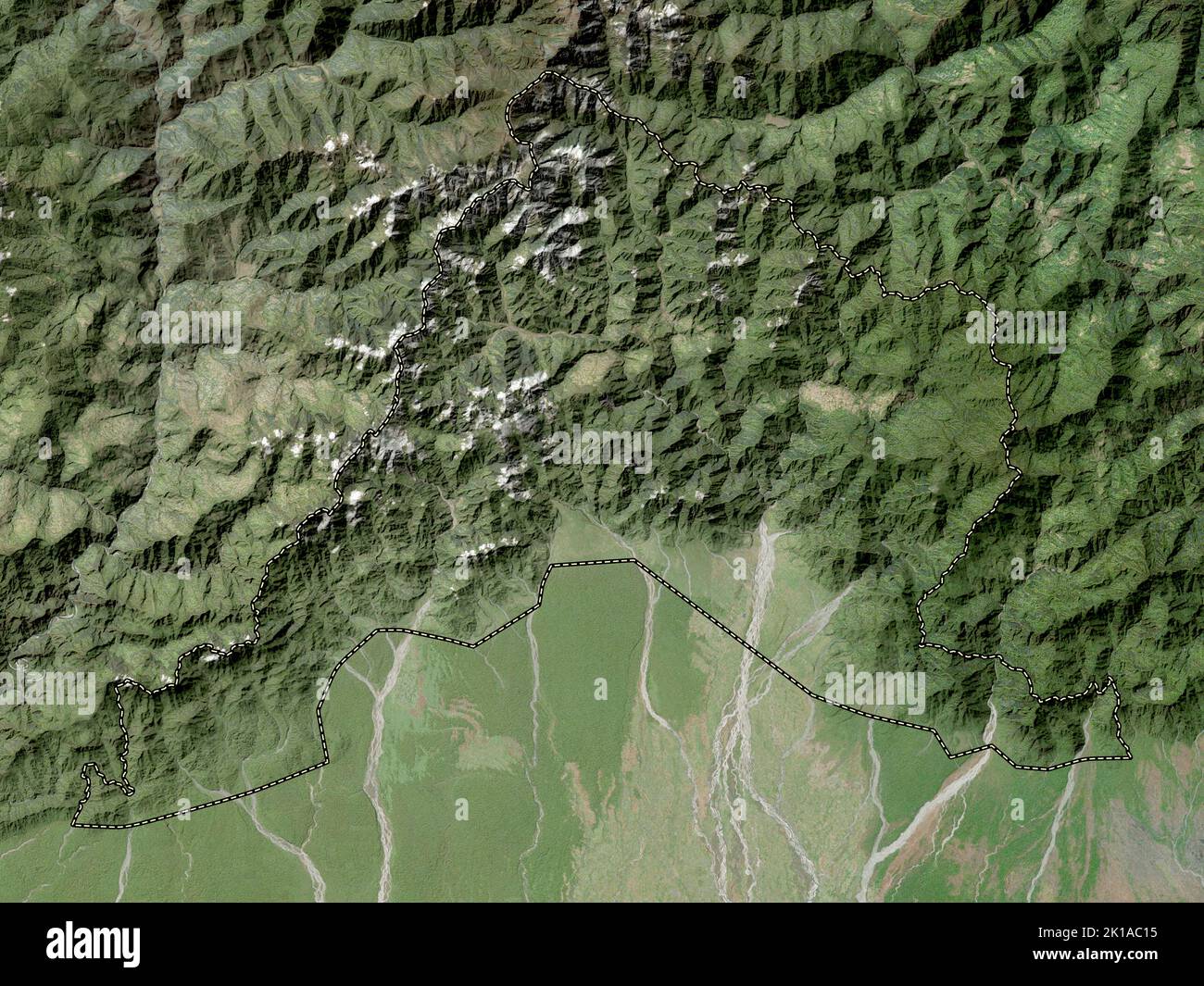Sarpang, district of Bhutan. High resolution satellite map Stock Photo ...