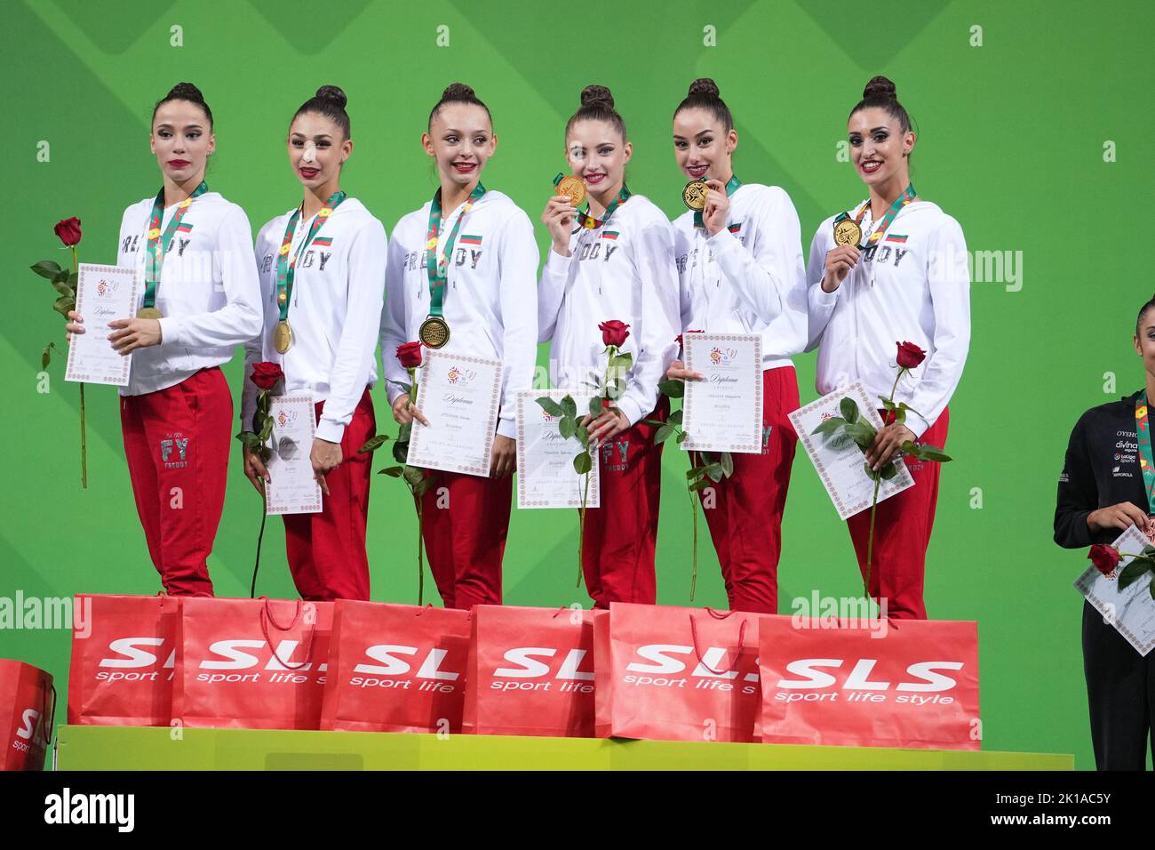 Sofia, Bulgaria. 16th Sep, 2022. Awards BUL Gold Medal during Rhythmic ...