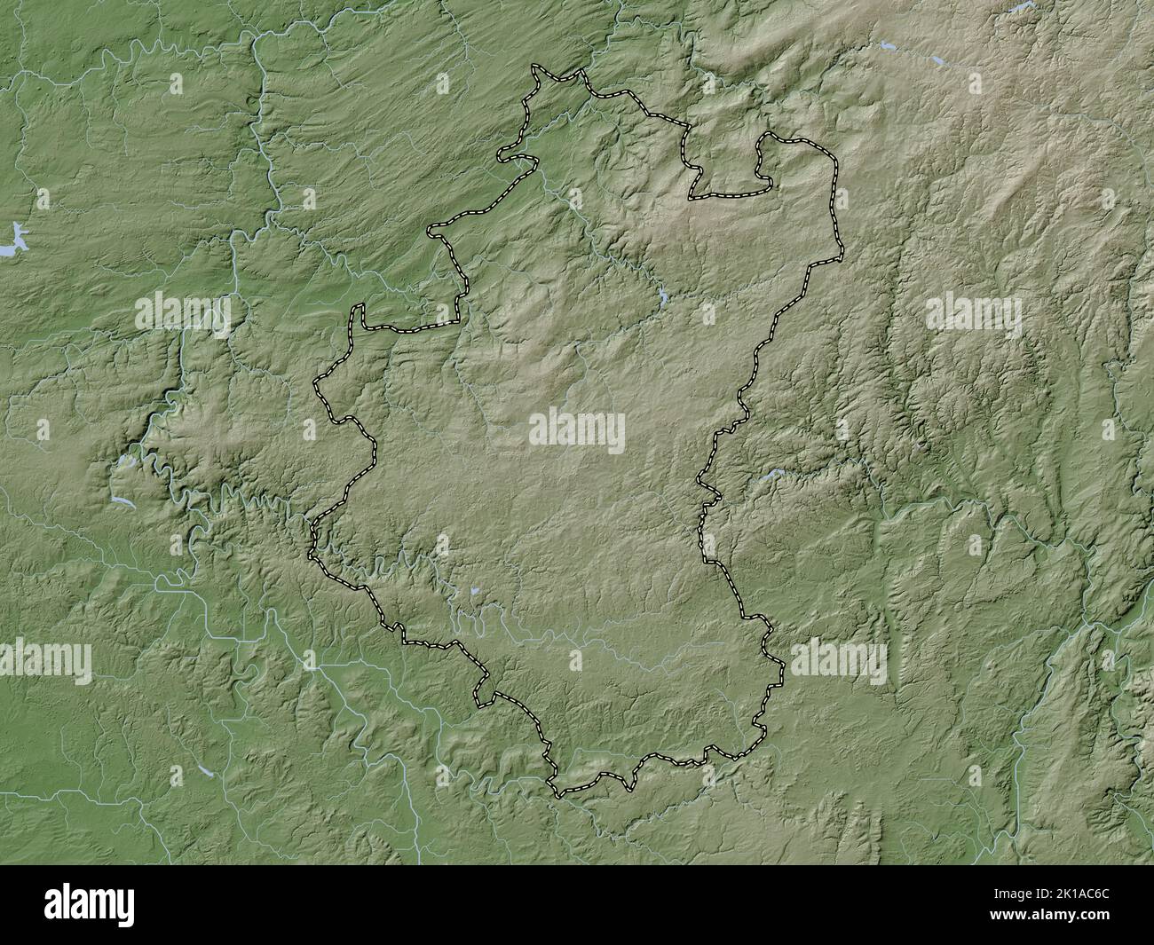 Luxembourg, province of Belgium. Elevation map colored in wiki style ...