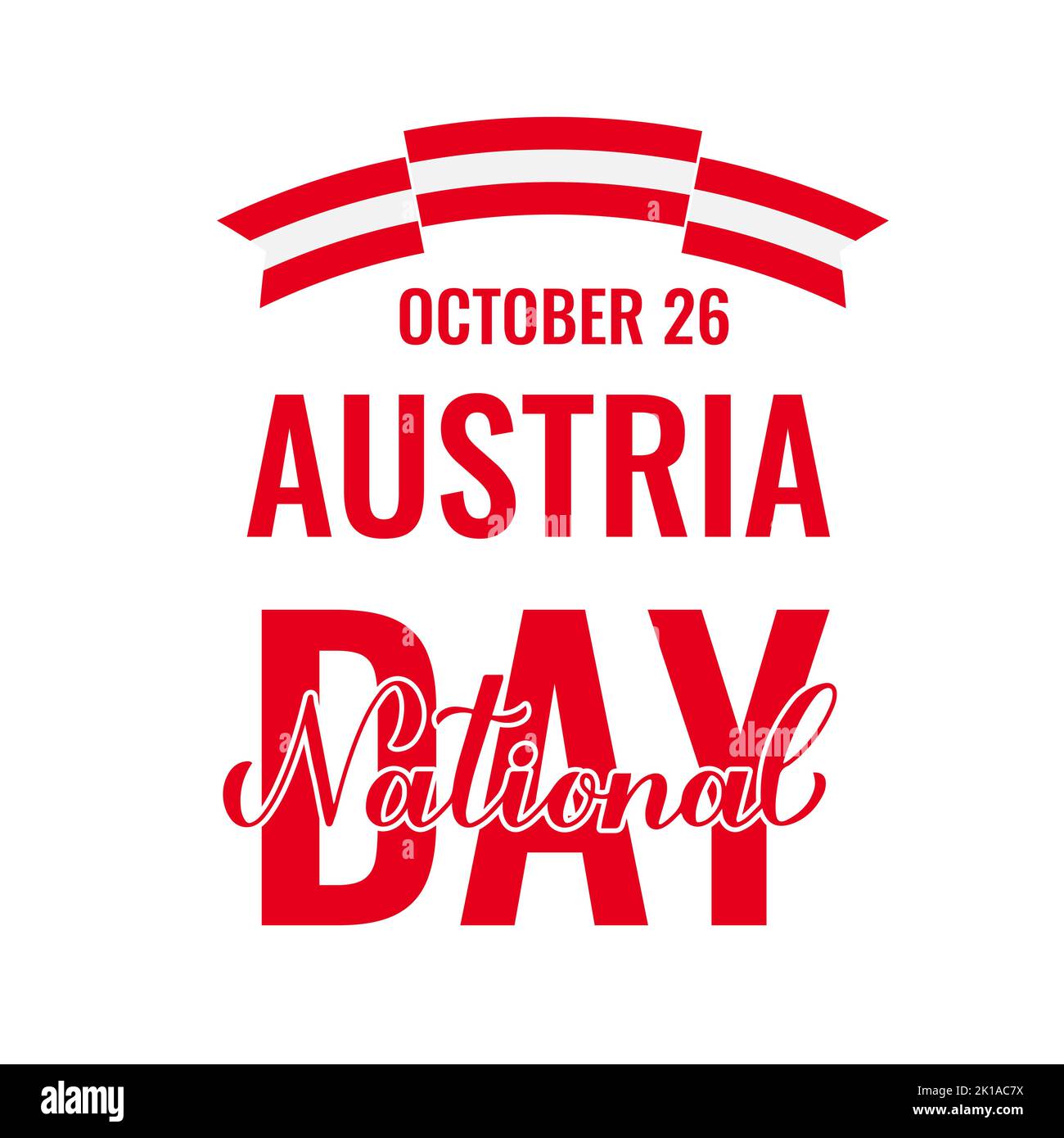 Austria National Day typography poster. Austrian holiday celebrate on ...