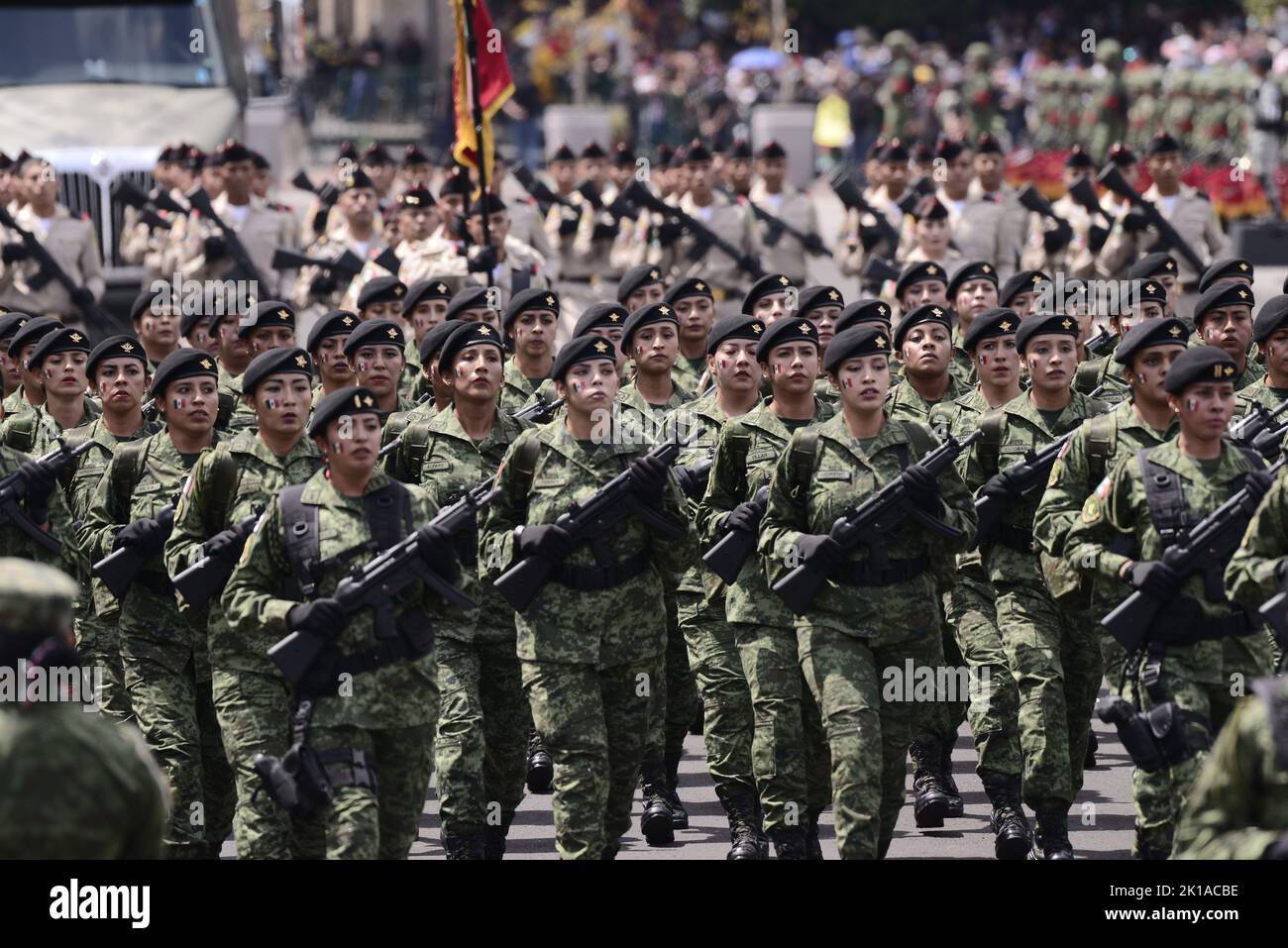Mexico City, Mexico. 16th Sep, 2022. Mexican Army marching during the ...