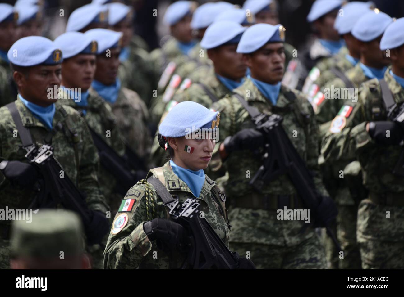 Mexico City, Mexico. 16th Sep, 2022. Mexican Army marching during the ...