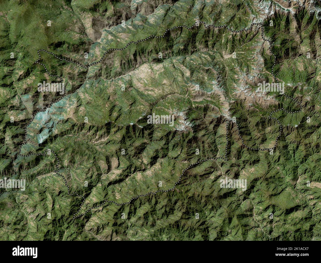 Trashigang, district of Bhutan. High resolution satellite map Stock ...