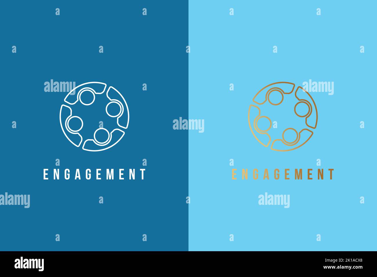 Teamwork people engagement logo lineal minmalist style Stock Vector ...