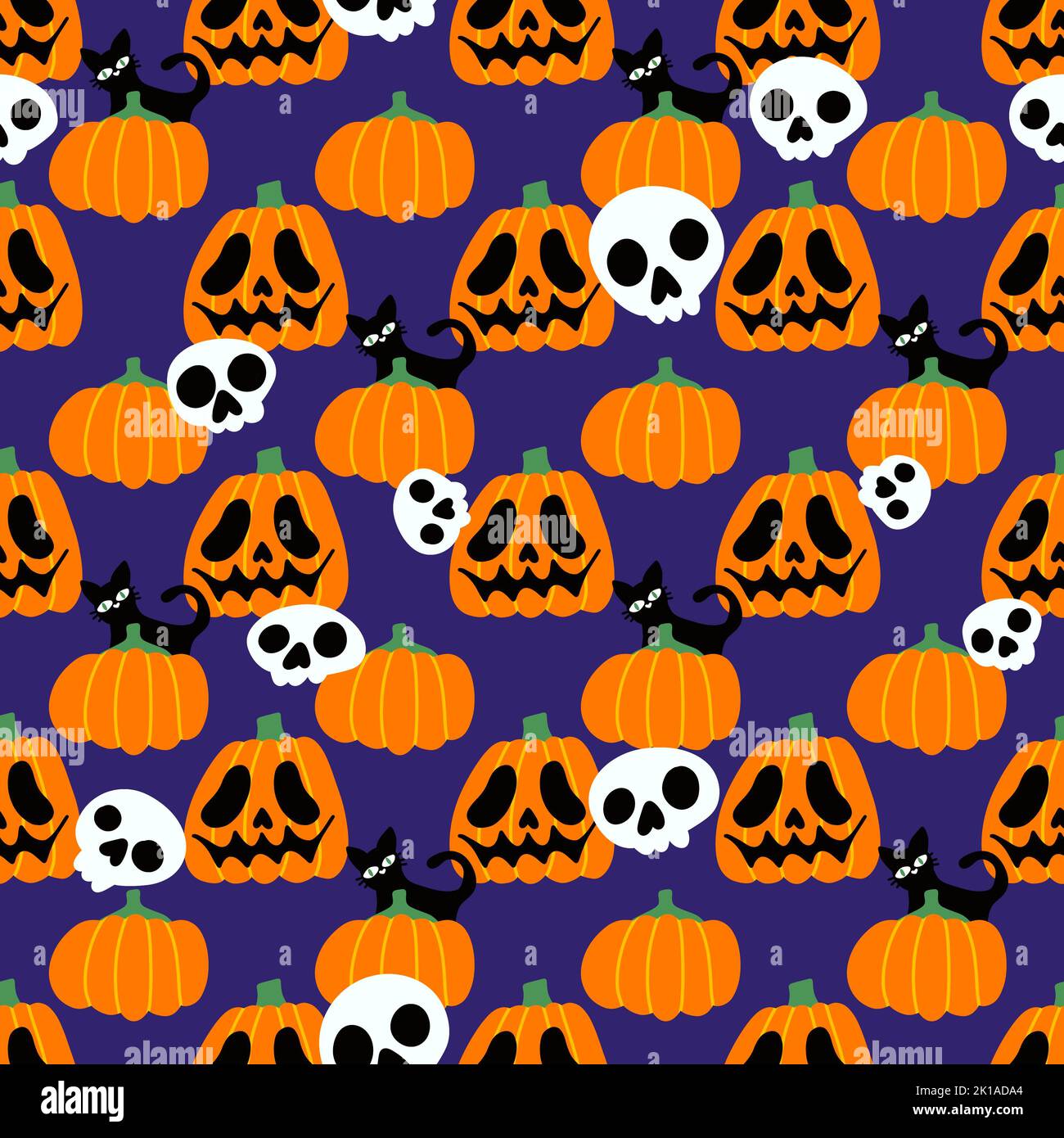 Halloween seamless pumpkins pattern for fabrics and wrapping paper and ...