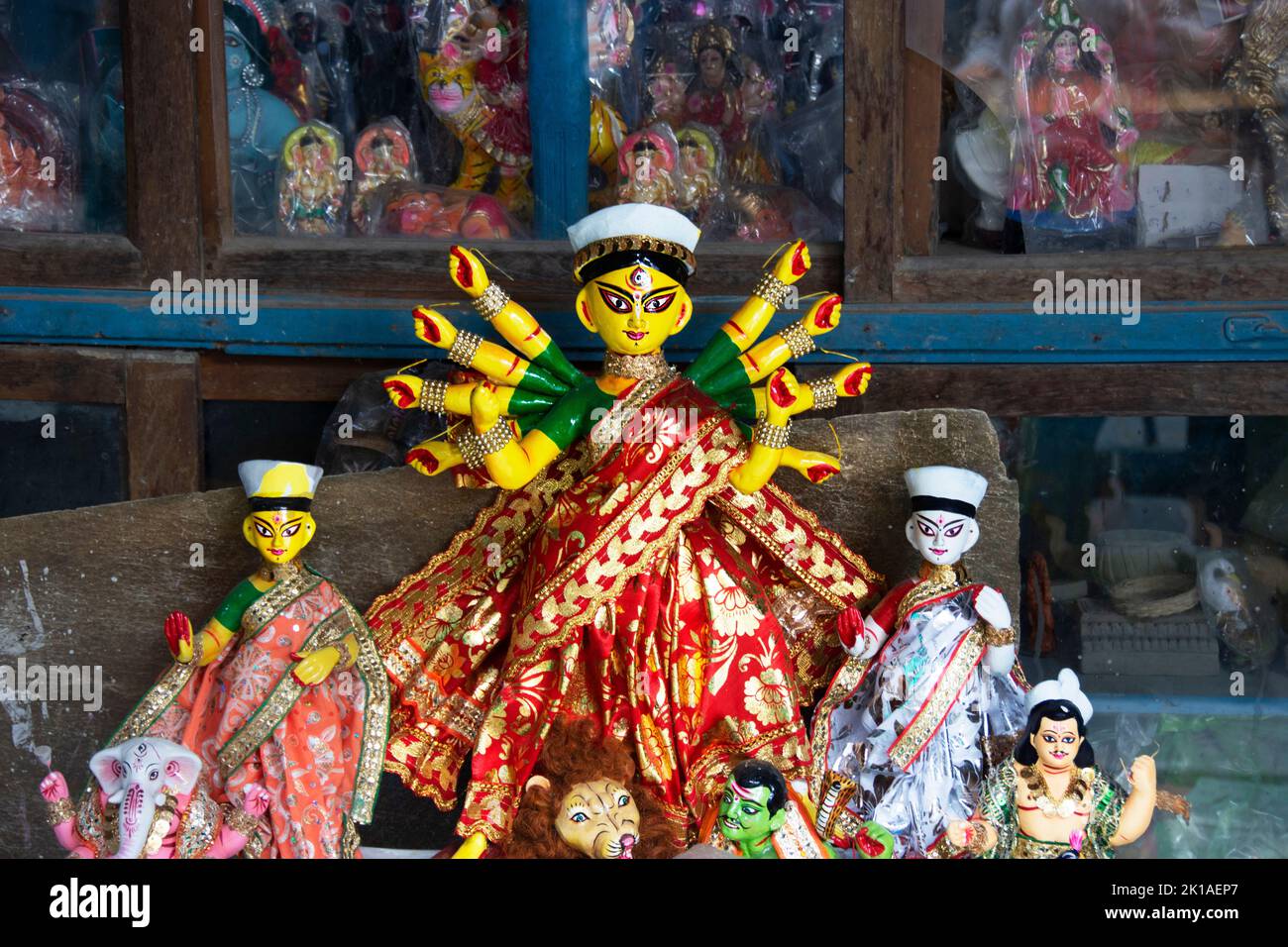 The Supreme shakti, Maa Durga is worshiped with diya lamp in utmost ...