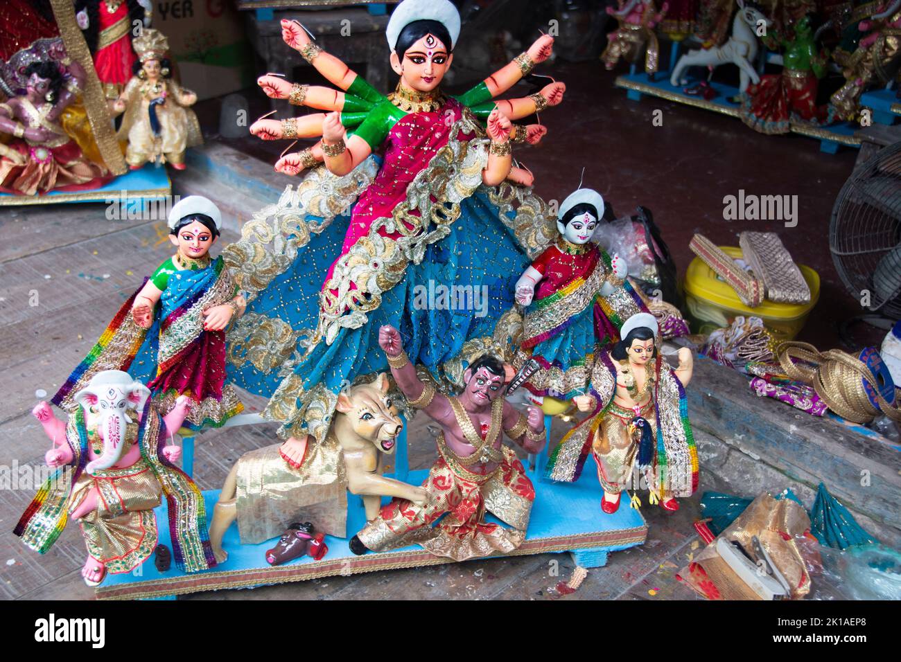 The Supreme shakti, Maa Durga is worshiped with diya lamp in utmost ...