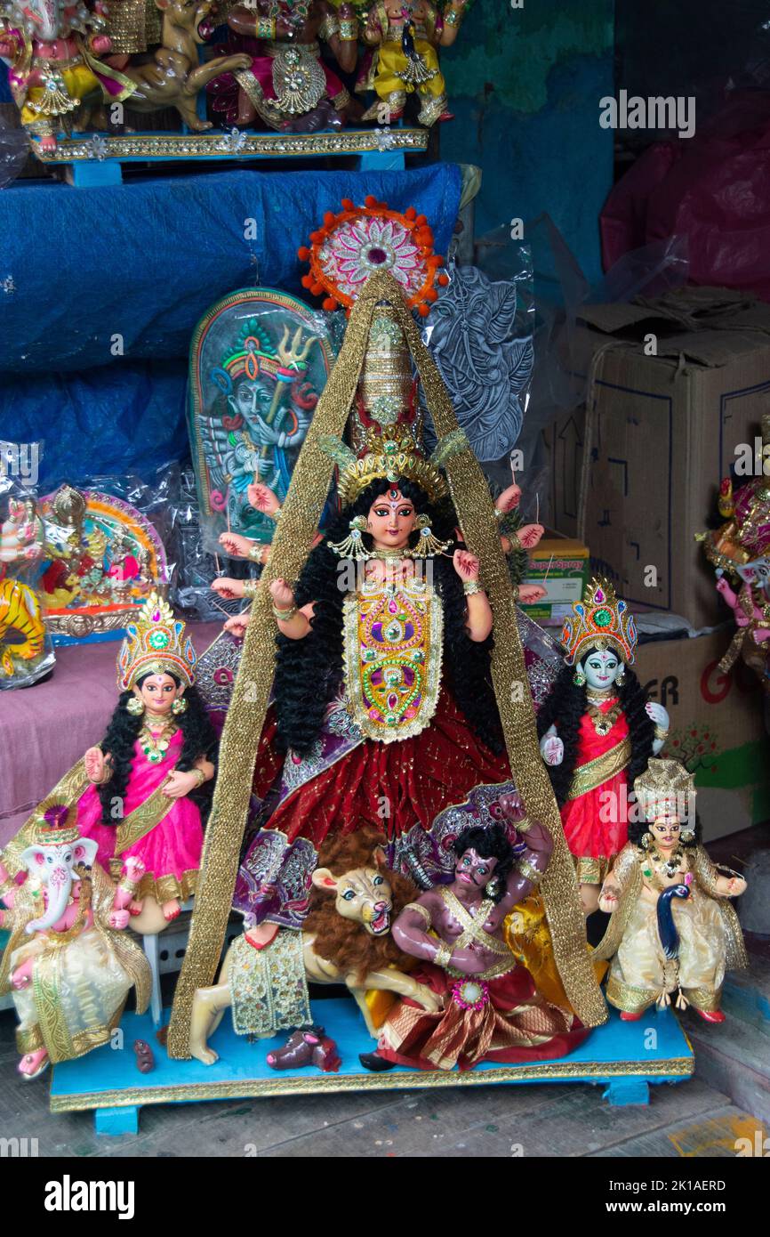 The Supreme shakti, Maa Durga is worshiped with diya lamp in utmost ...