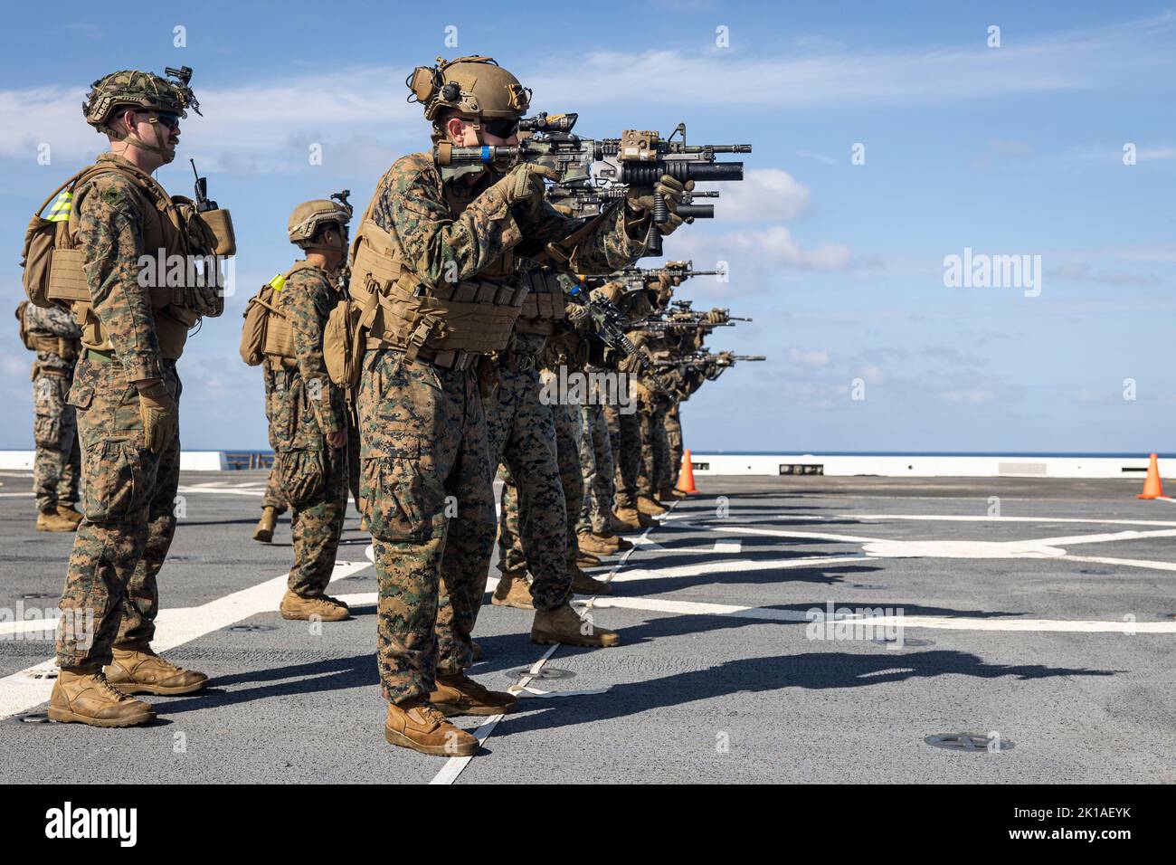 U.S. Marines with Battalion Landing Team 2/5, 31st Marine Expeditionary ...