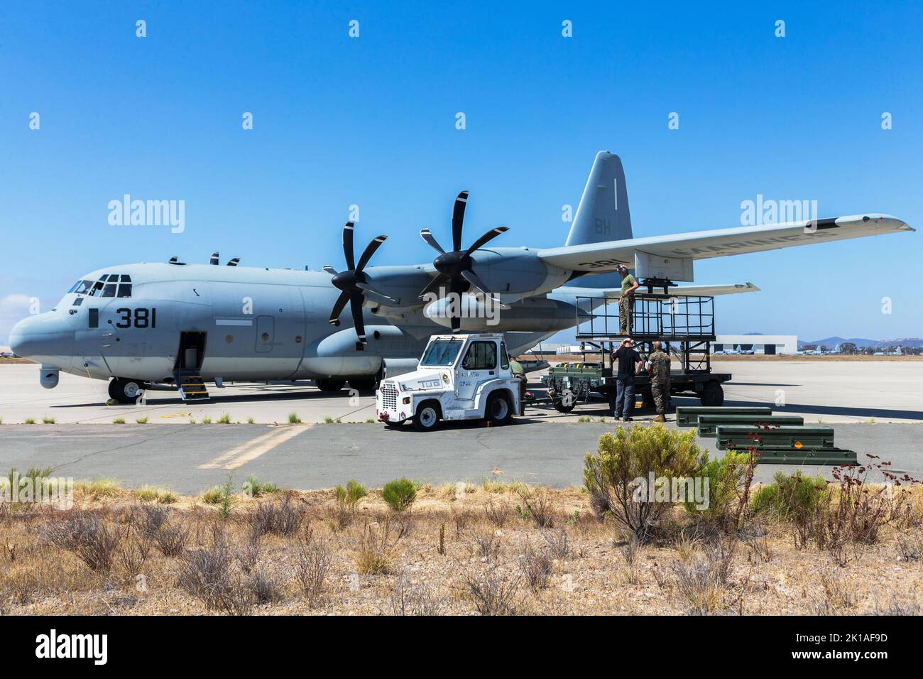 U.S. Marines with Marine Aerial Refueler Transport Squadron (VMGR) 252 ...
