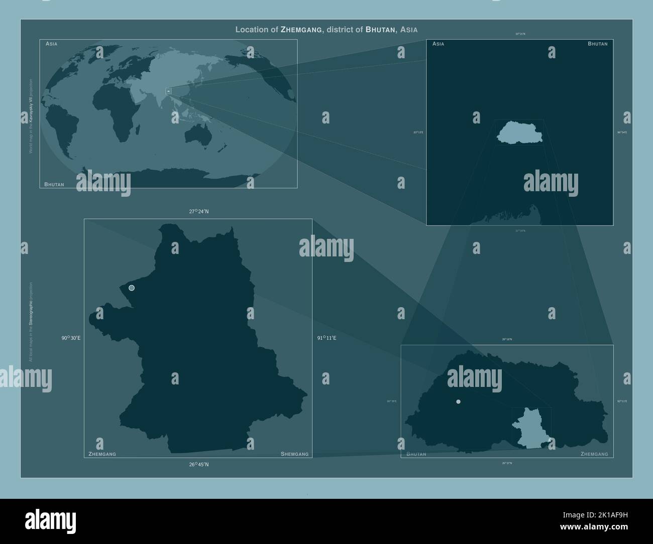 Zhemgang, district of Bhutan. Diagram showing the location of the ...
