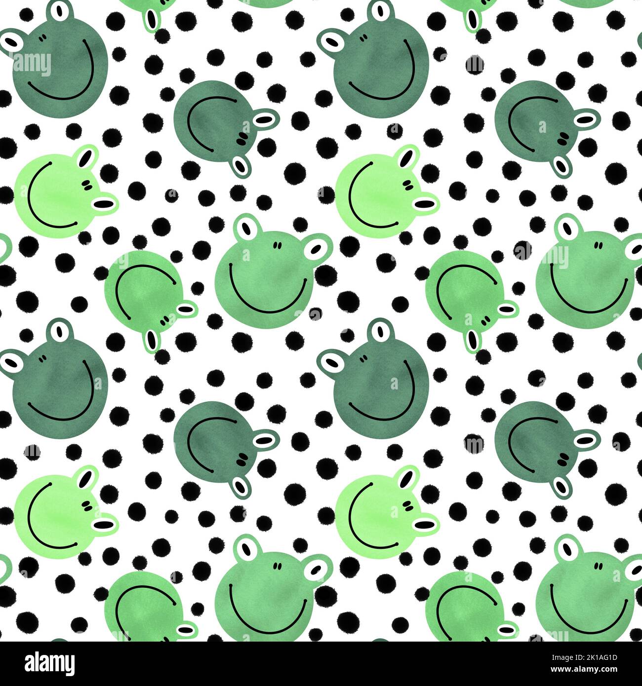 Summer cartoon doodle seamless frogs pattern for wrapping paper and ...