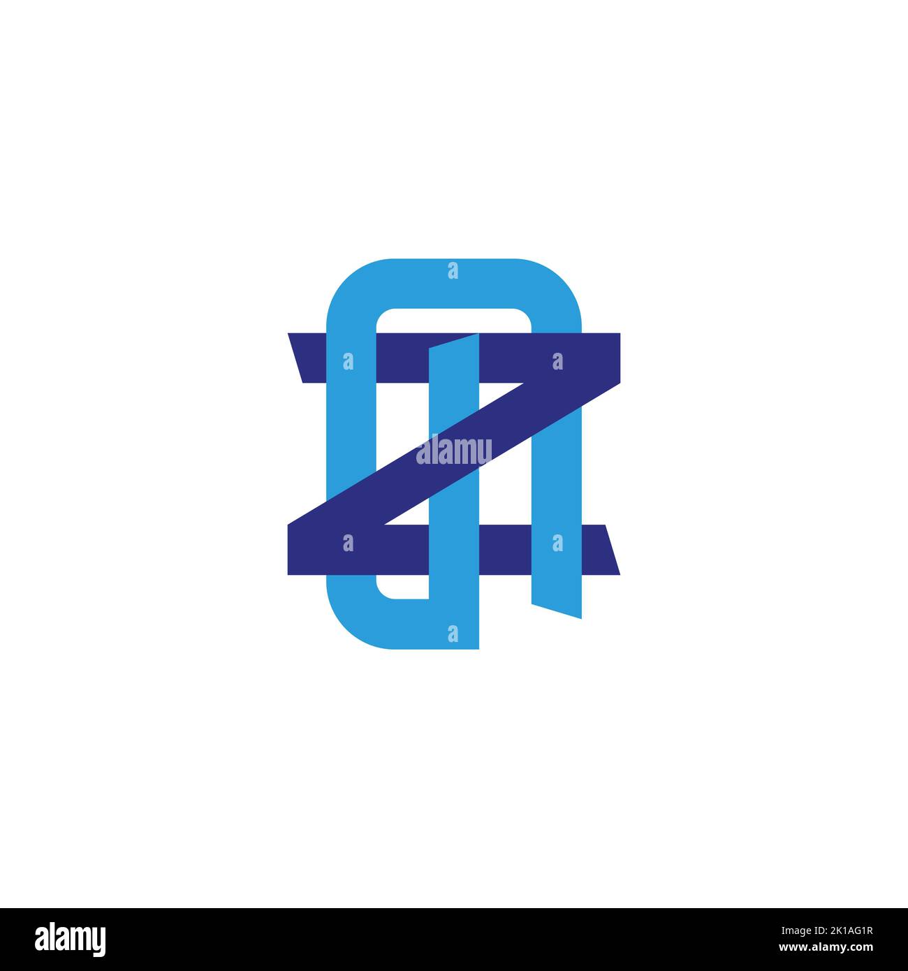letter zo simple blue linked simple logo vector Stock Vector Image ...