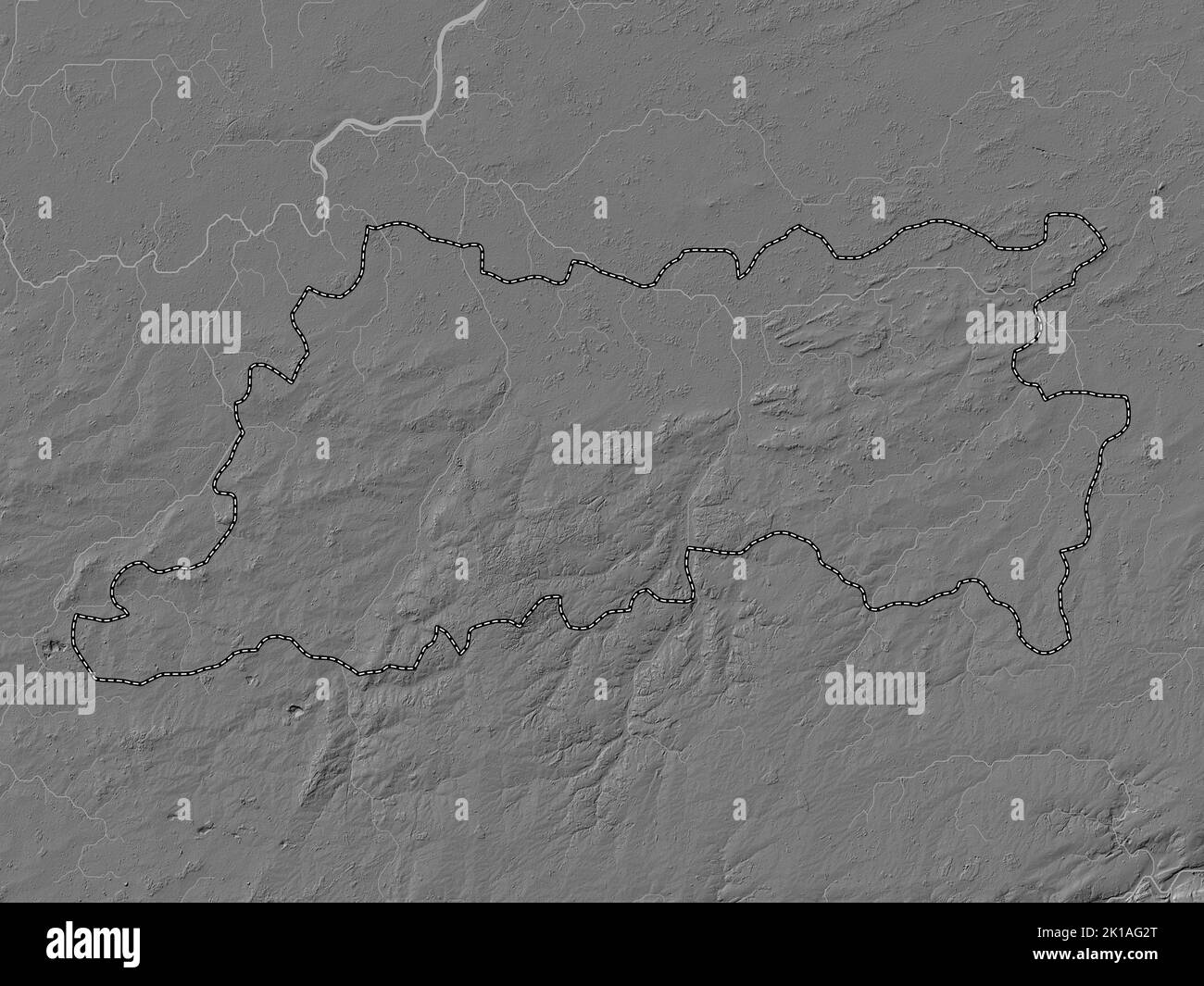 Vlaams Brabant, province of Belgium. Bilevel elevation map with lakes ...