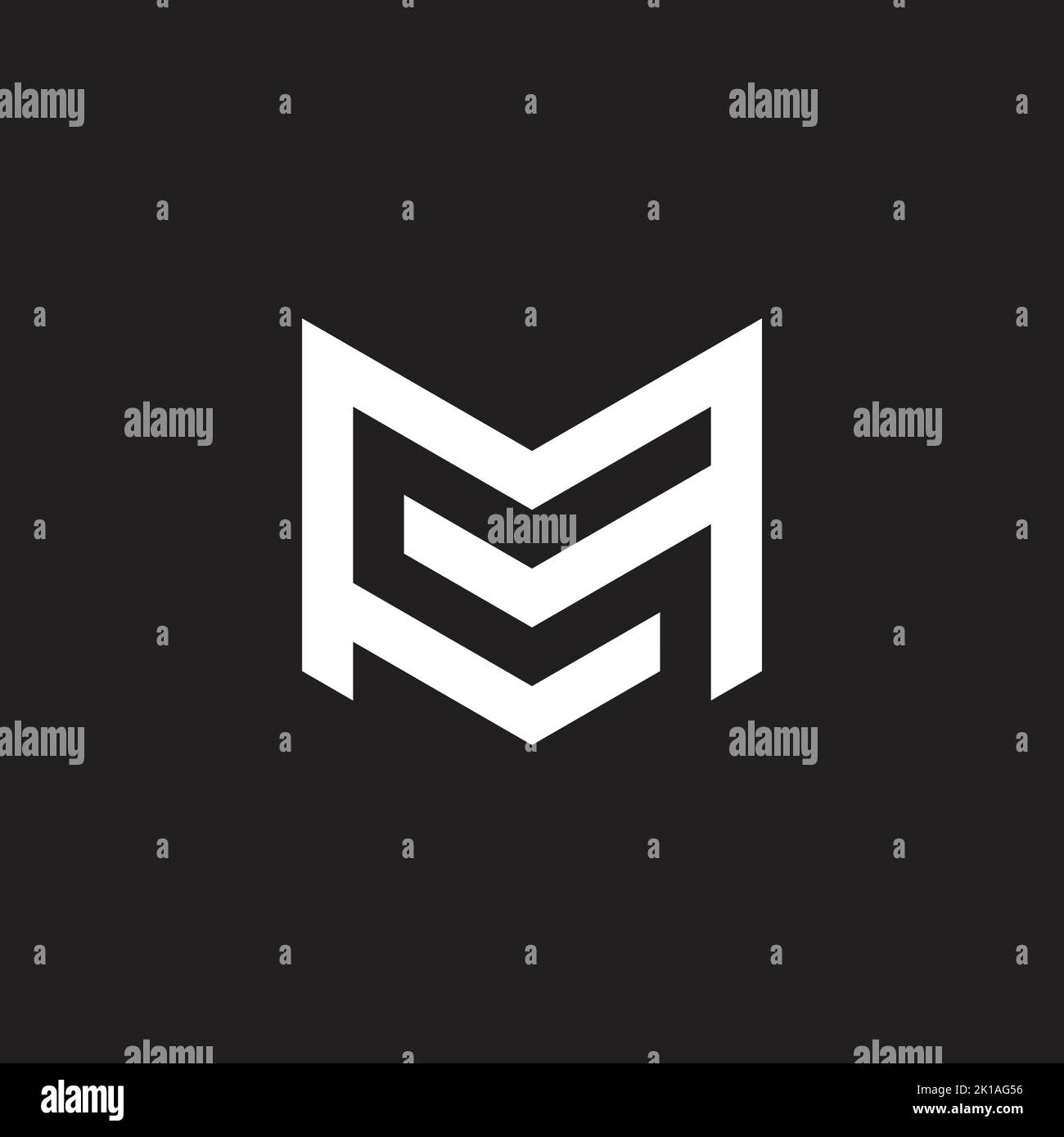 letter ms geometric negative space logo vector Stock Vector Image & Art ...