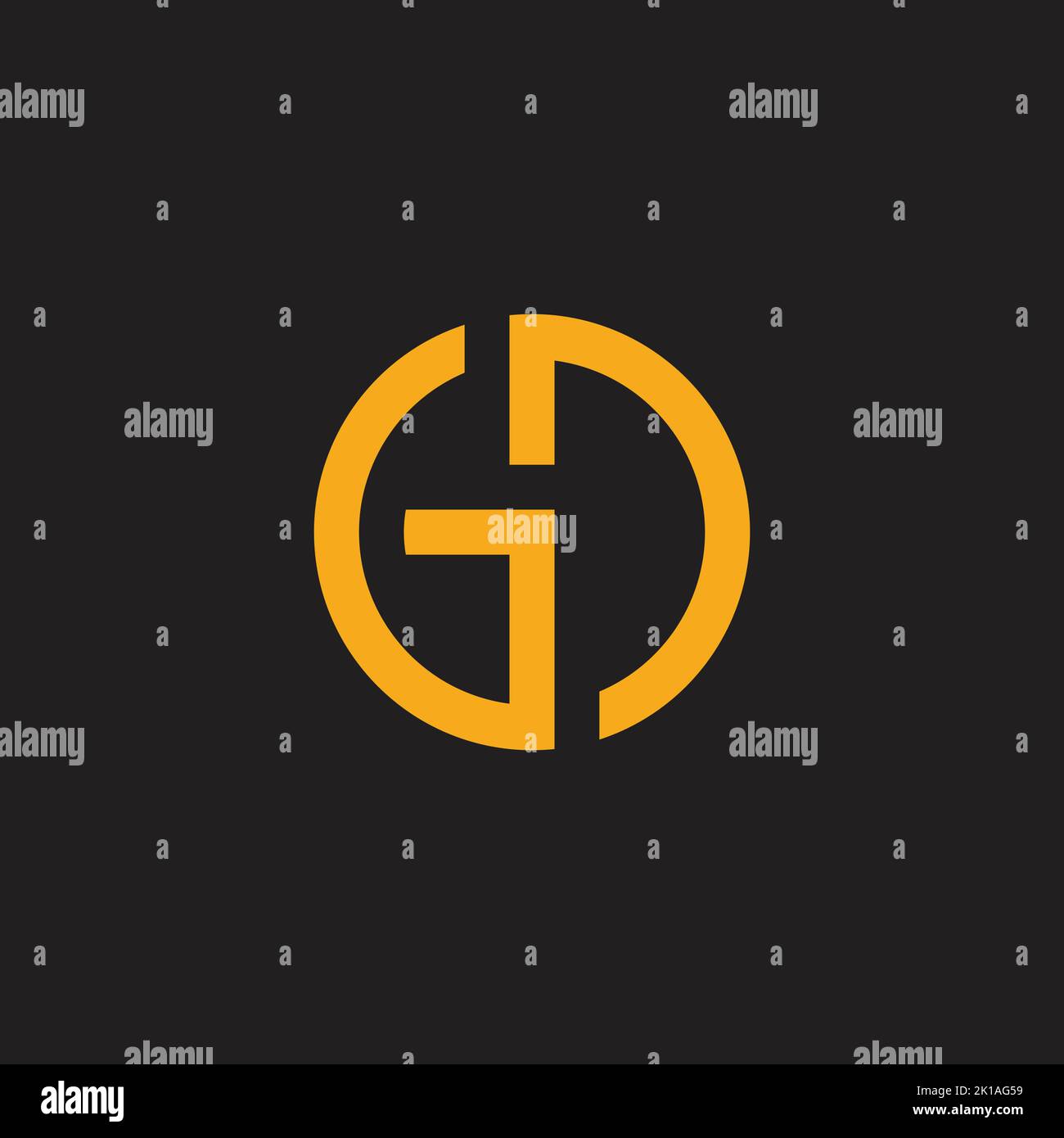 letter gd circle geometric line simple logo vector Stock Vector Image ...