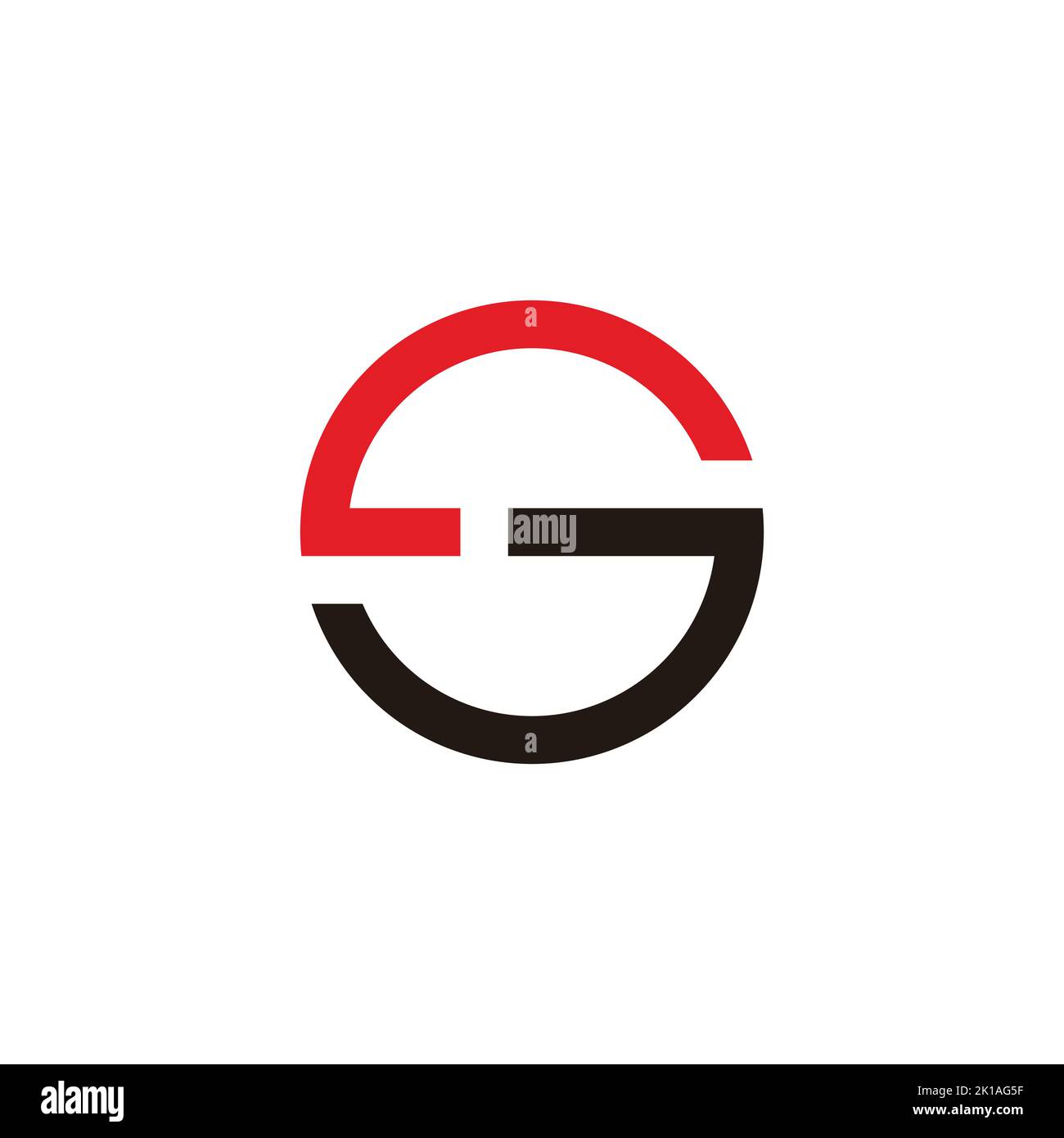 letter sg simple geometric round circle logo vector Stock Vector Image ...