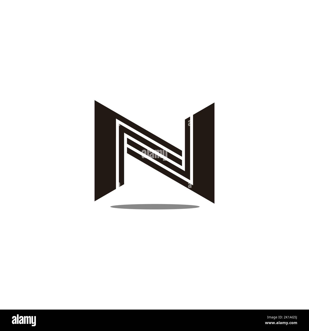 letter n stripes 3d flat logo vector Stock Vector Image & Art - Alamy