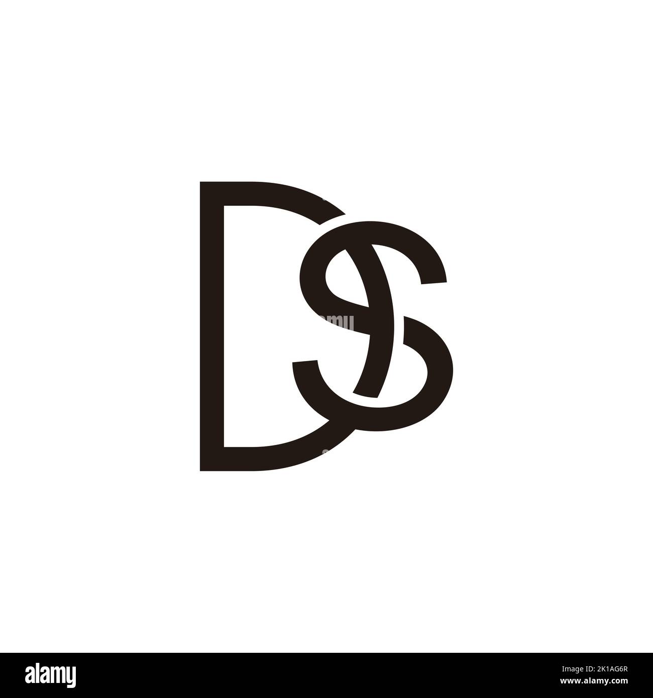 letter ds linked 3d flat logo vector Stock Vector Image & Art - Alamy