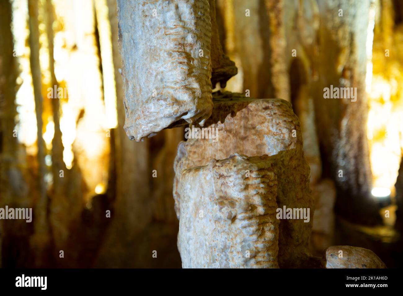 Evidence of Geological Fault Line on Stalagmite Stock Photo - Alamy