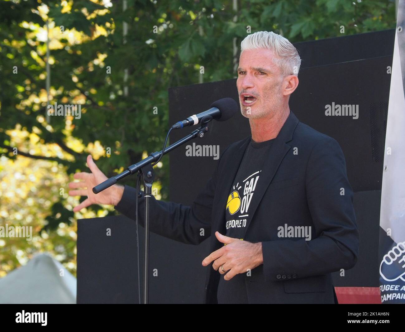 Human Rights activist Craig Foster AM addresses Canberra Palm Sunday ...