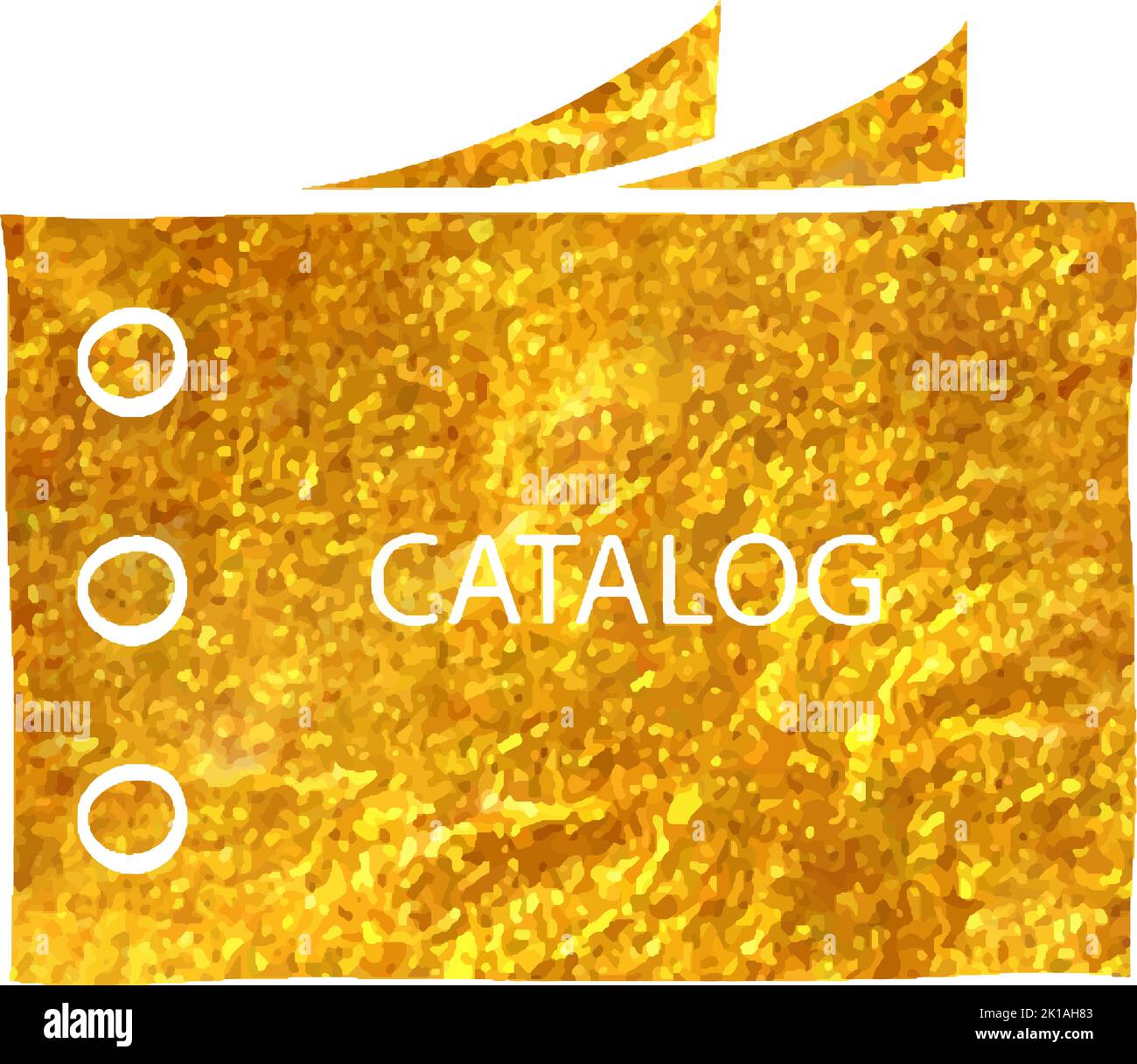 Hand drawn Catalog icon in gold foil texture vector illustration Stock ...
