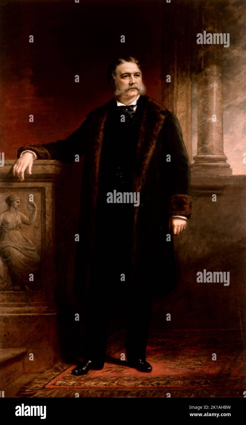 A portrait of US President Chester Arthur, who was the 21st president ...