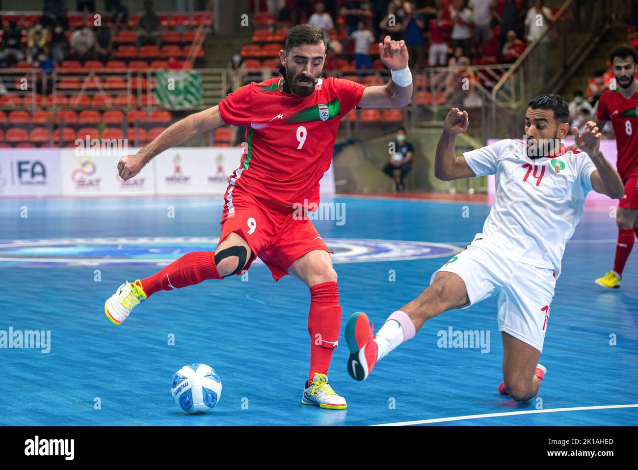 Idriss Raiss El Fenni (R) of Morocco and Saeid Ahmad Abbasi (L) of IR ...