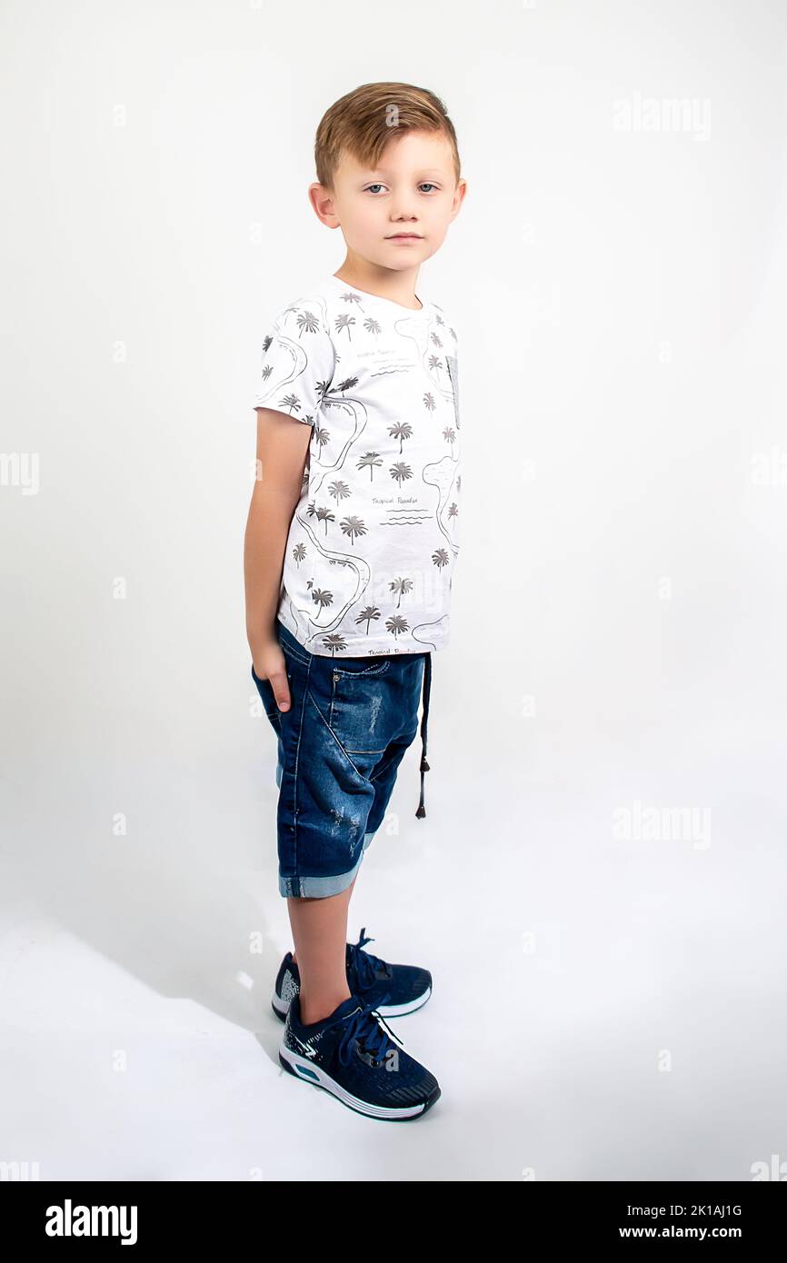 6 year old boy posing for photos Stock Photo - Alamy