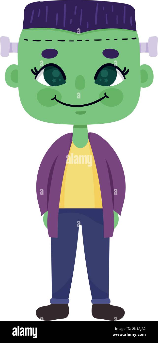 boy with frankenstein disguise character Stock Vector Image & Art - Alamy