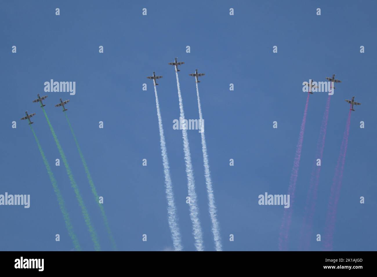 Mexico City, Mexico. 16th Sep, 2022. Aircrafts perform during the ...
