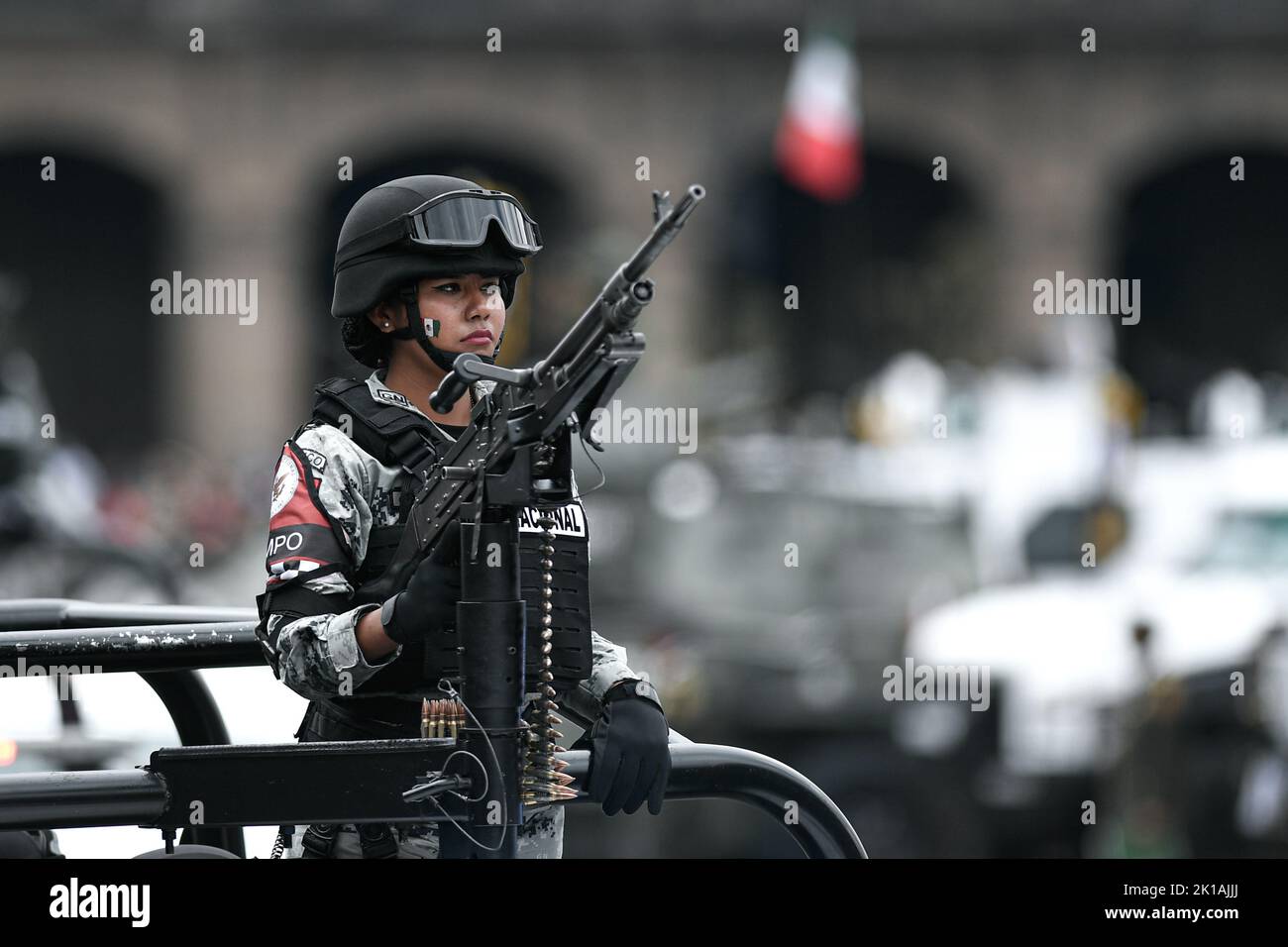 Mexico City, Mexico. 16th Sep, 2022. A member of the Mexican National ...