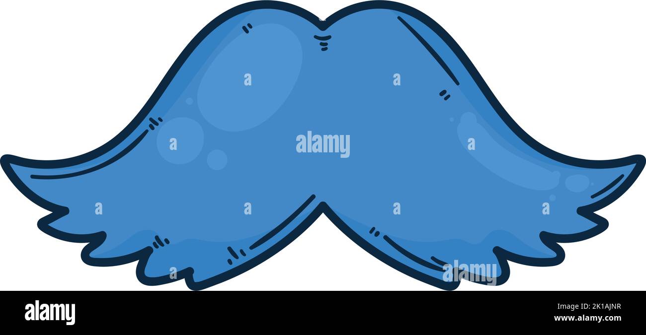 blue male mustache accessory Stock Vector Image & Art - Alamy