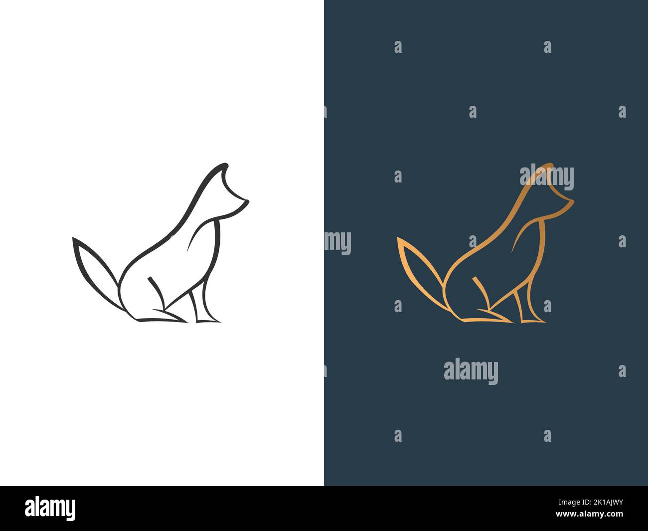 Fox lineal drawing logo vector Stock Vector Image & Art - Alamy