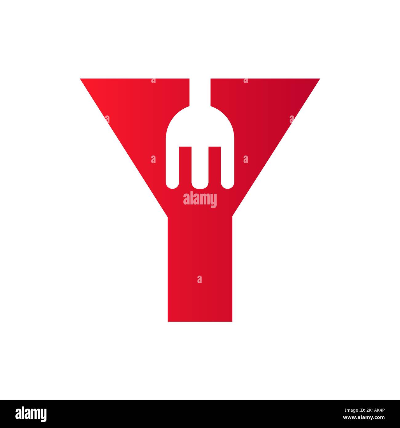 Letter Y Restaurant Logo Combined with Fork Icon Vector Template Stock ...