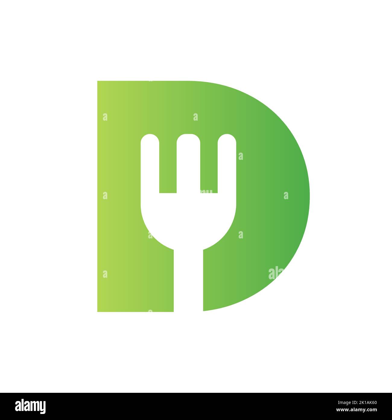 Letter D Restaurant Logo Combined with Fork Icon Vector Template Stock ...