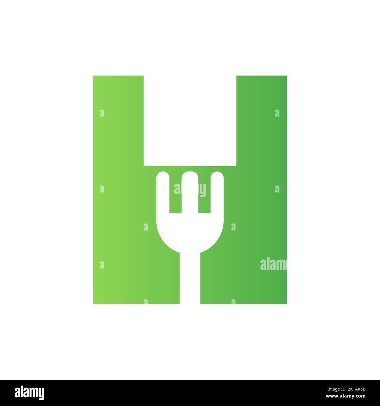 Letter H Restaurant Logo Combined with Fork Icon Vector Template Stock ...