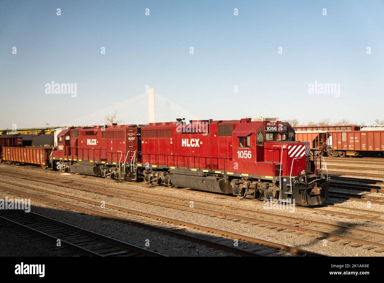An HLCX train stands on the tracks. President Joe Biden announced a ...
