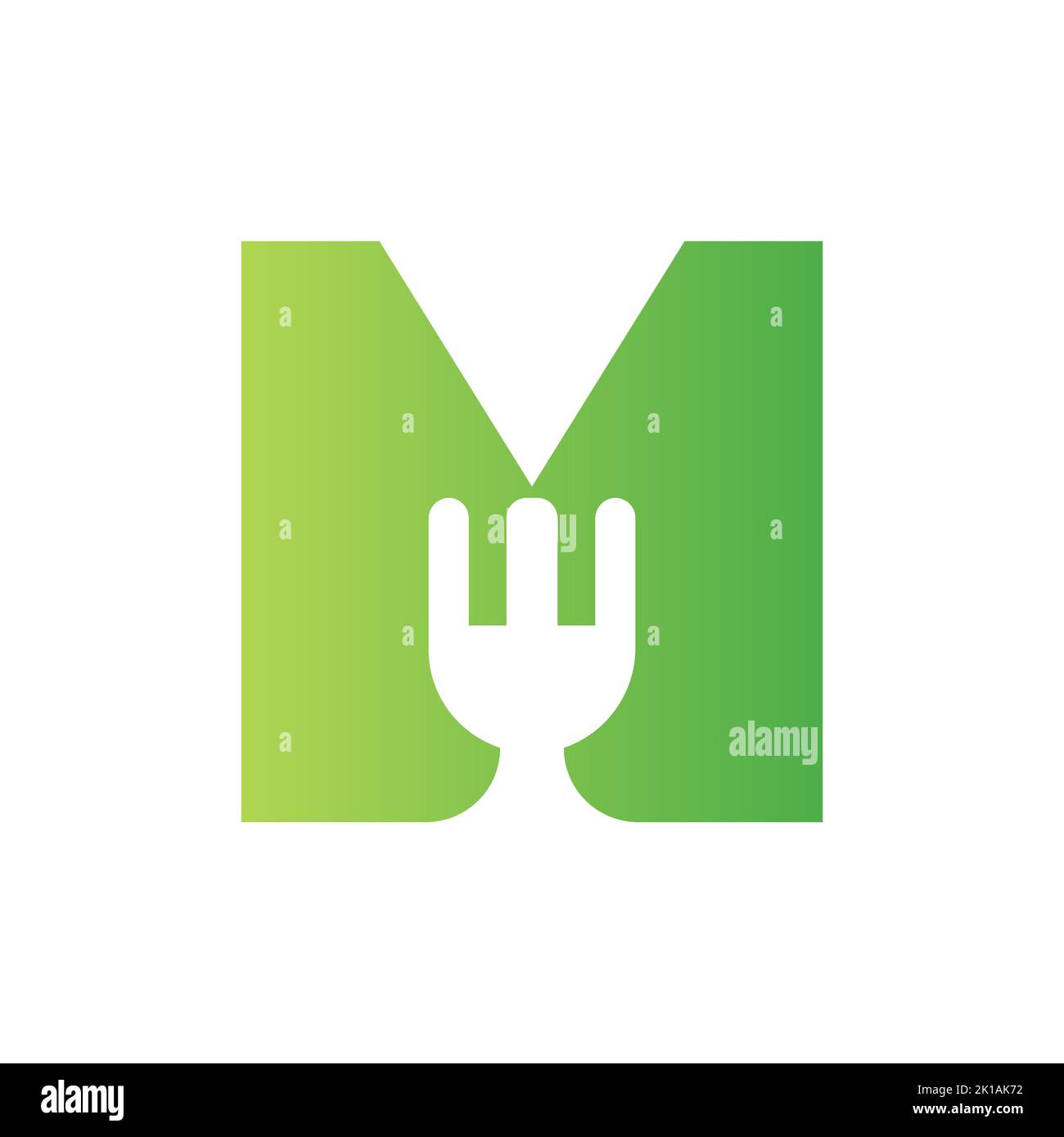Letter M Restaurant Logo Combined with Fork Icon Vector Template Stock ...