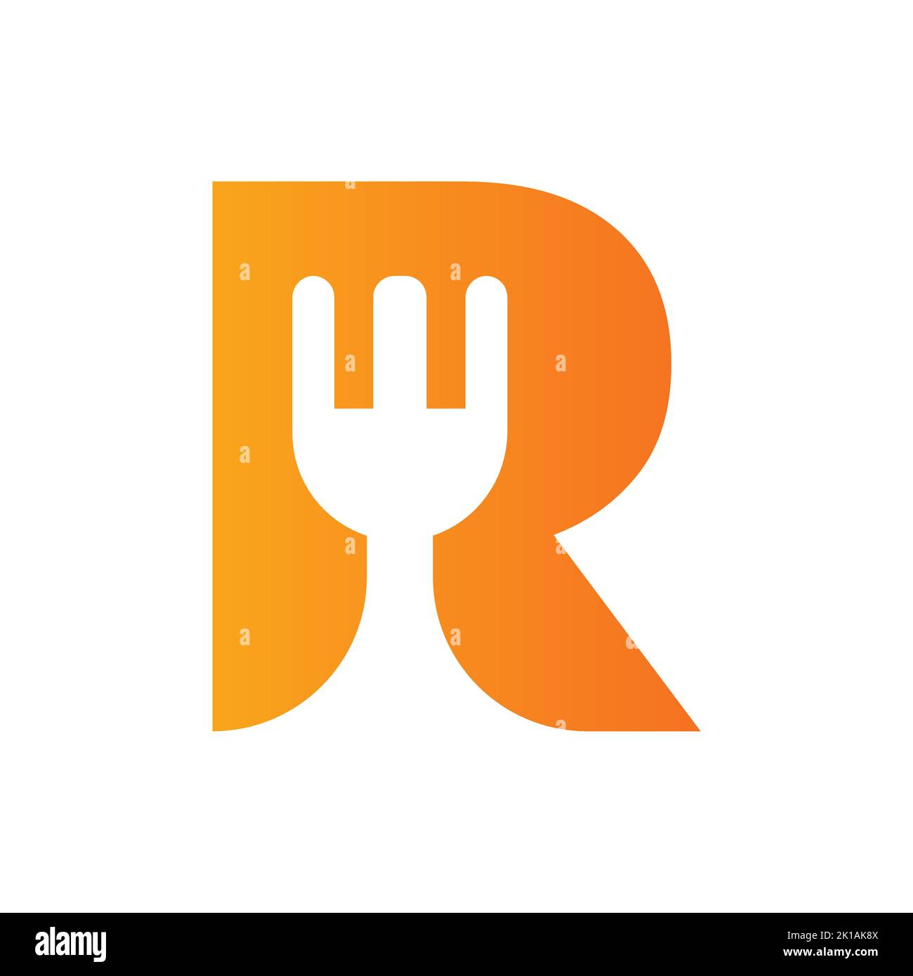 Letter R Restaurant Logo Combined with Fork Icon Vector Template Stock ...