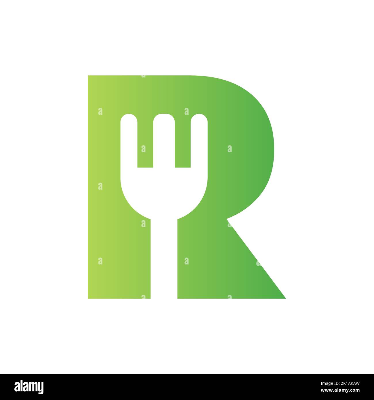 Letter R Restaurant Logo Combined with Fork Icon Vector Template Stock ...