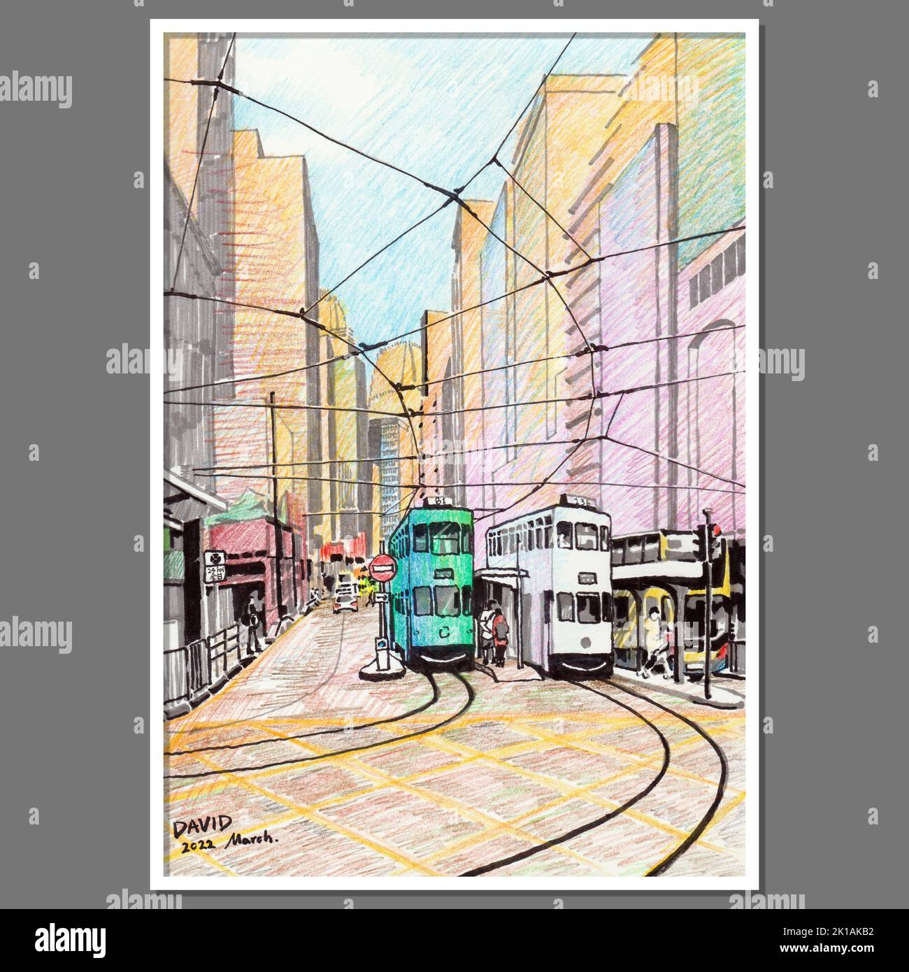 Sketch of "Ding Ding" Tram, Everything becomes brighter after that ...