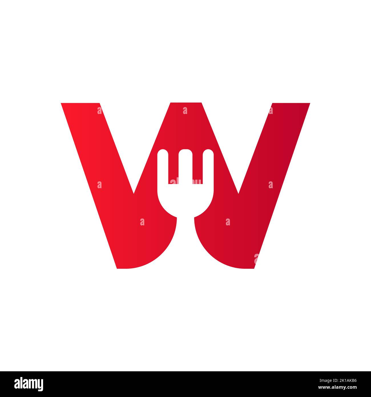 Letter W Restaurant Logo Combined with Fork Icon Vector Template Stock ...
