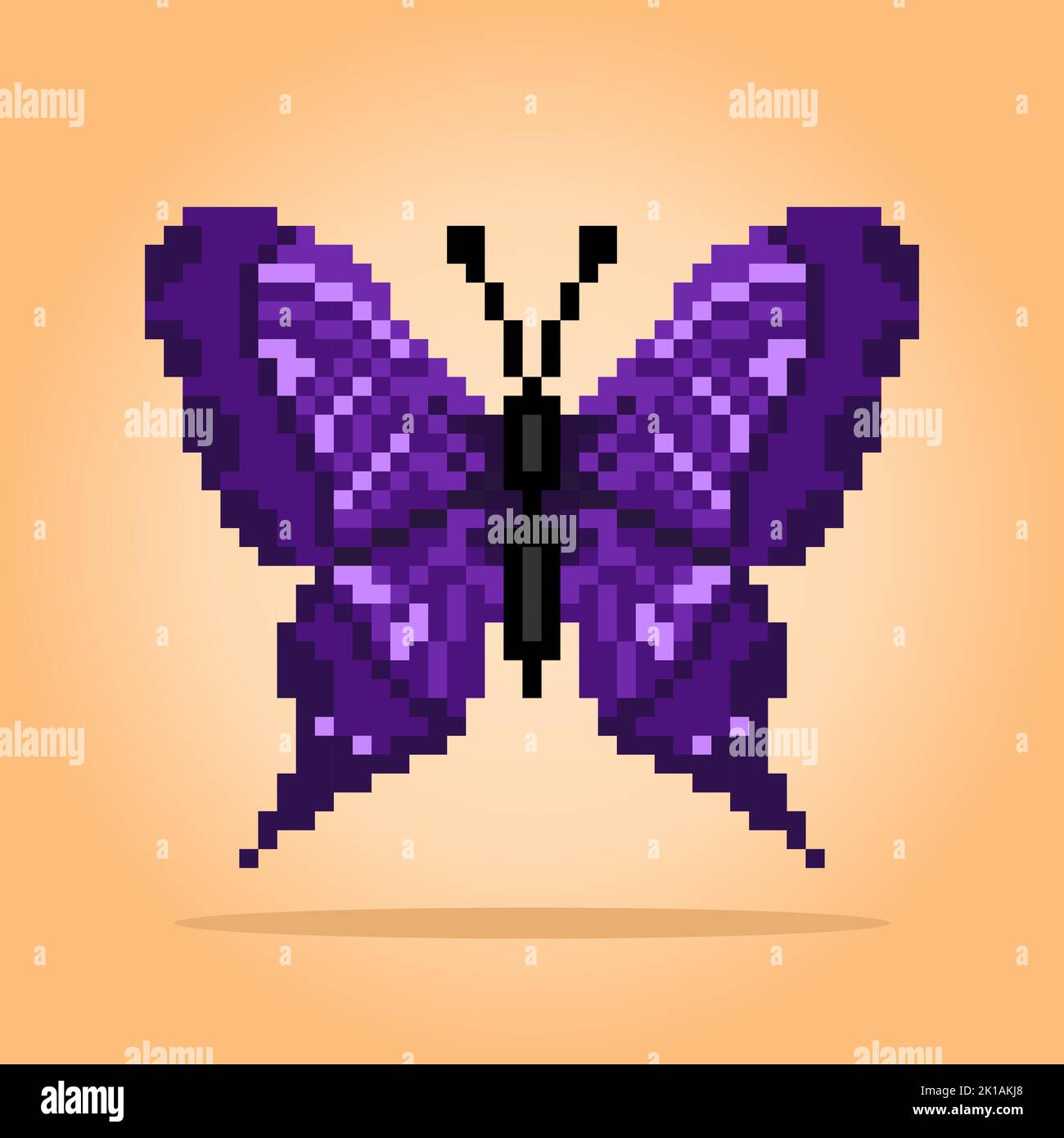 Pixel 8 bit butterfly. Animal for game assets in vector illustration ...