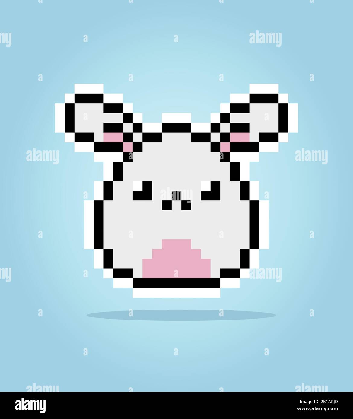 Pixel 8 bit cute bunny. Animal game assets in vector illustration Stock Vector Image & Art - Alamy